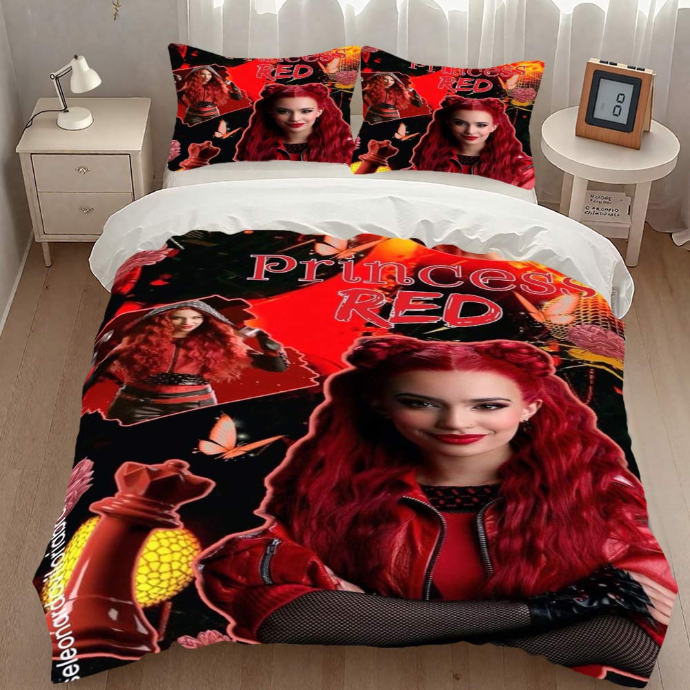 Descendants The Rise of Red Teen Bedding Set Kids Sheet Toddler Pillow ...