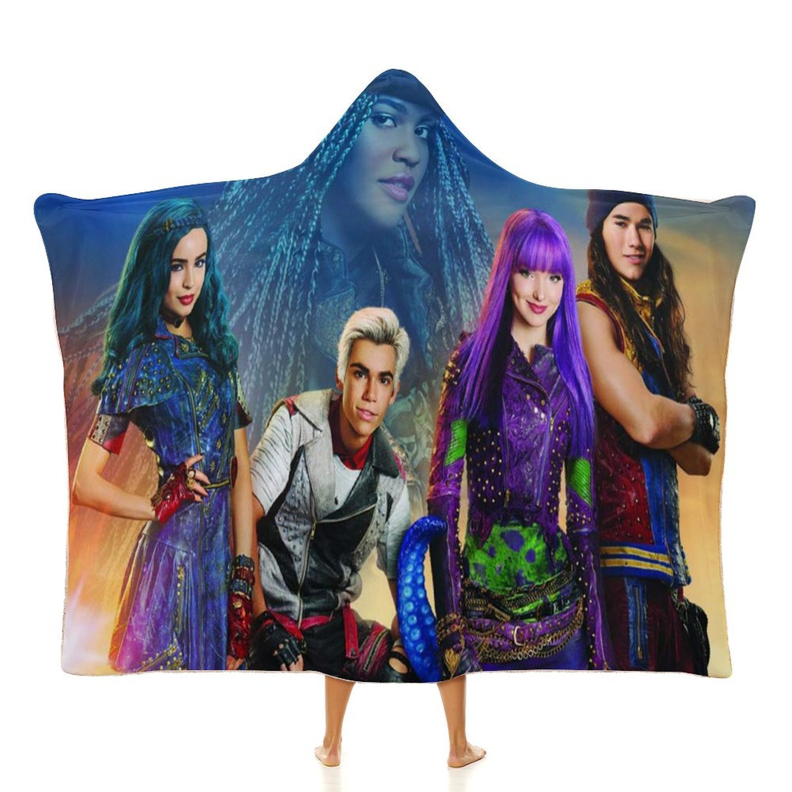 Descendants Wearable Blanket Cloak Arctic Velvet Hooded Blanket Soft ...