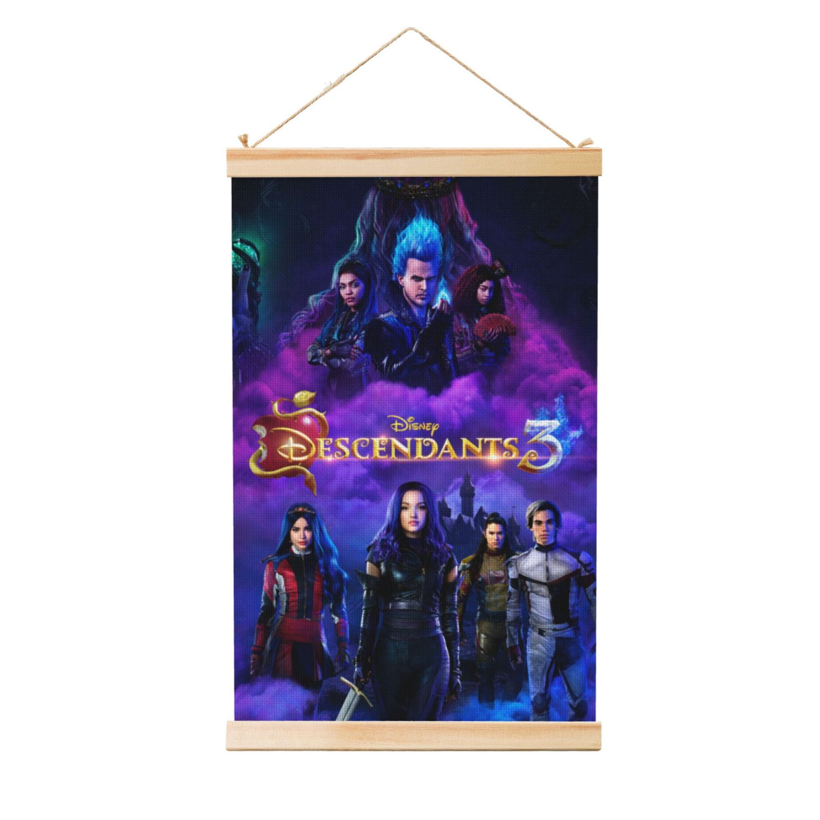 Descendants Wooden Shaft Hanging Poster Home Decor Poster Wall Art ...