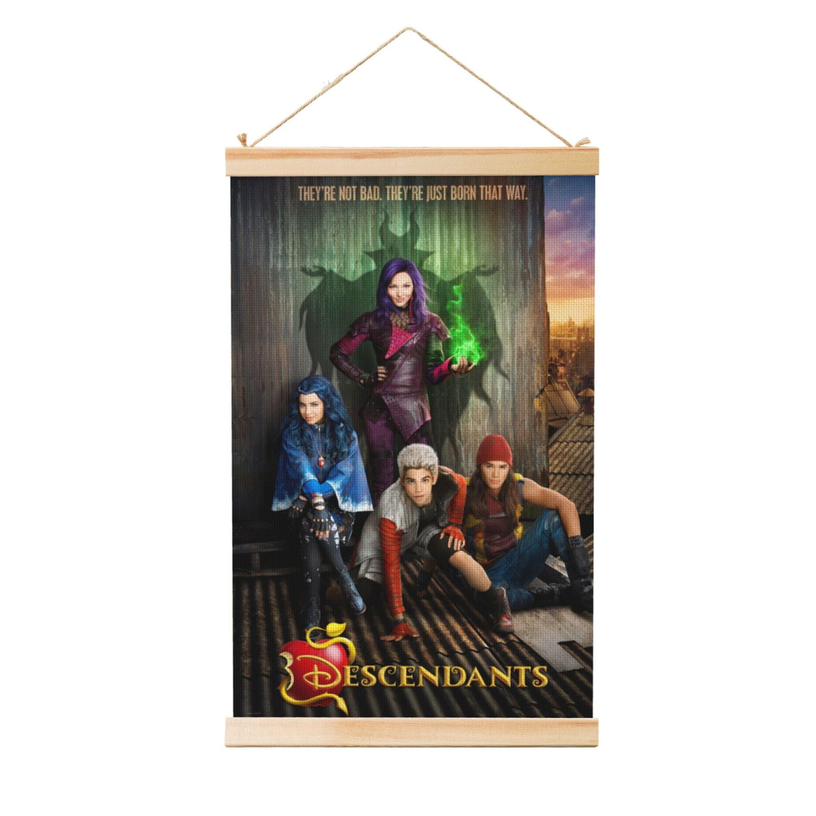 Descendants Wooden Shaft Hanging Poster Home Decor Poster Wall Art ...