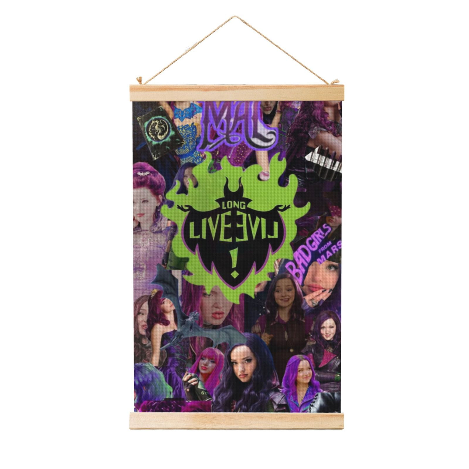 Descendants Wooden Shaft Hanging Poster Home Decor Poster Wall Art ...