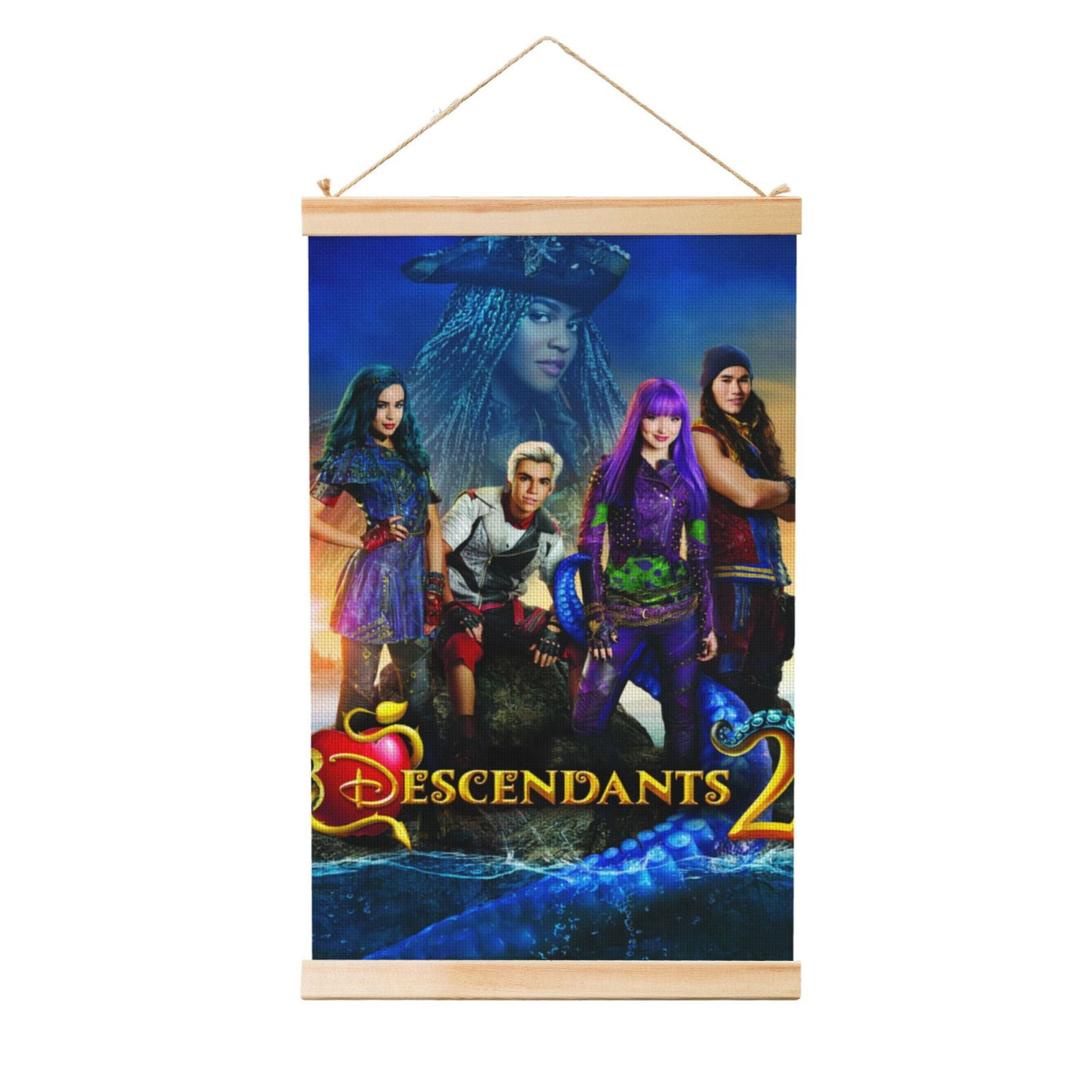 Descendants Wooden Shaft Hanging Poster Home Decor Poster Wall Art ...