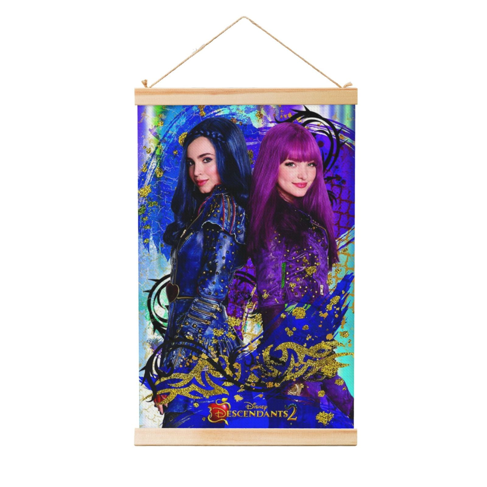 Descendants Wooden Shaft Hanging Poster Home Decor Poster Wall Art ...