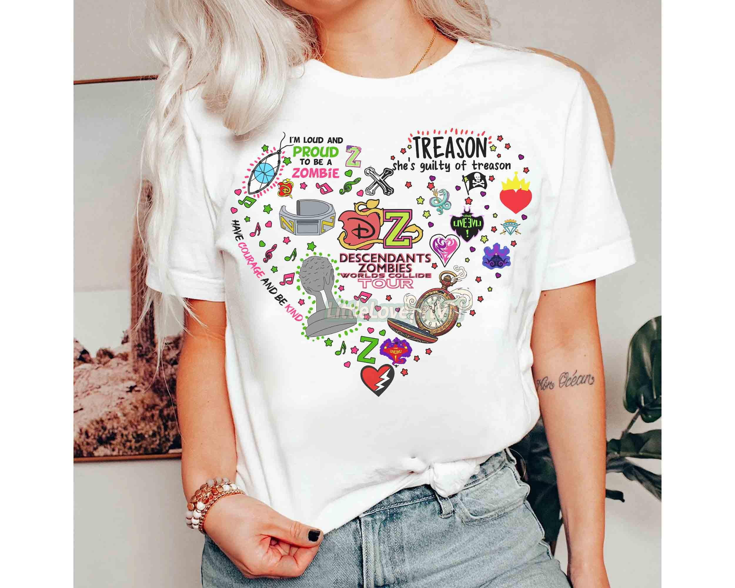 Descendants World Tour Heart T-Shirt, The Rise Of Red Characters Shirt ...