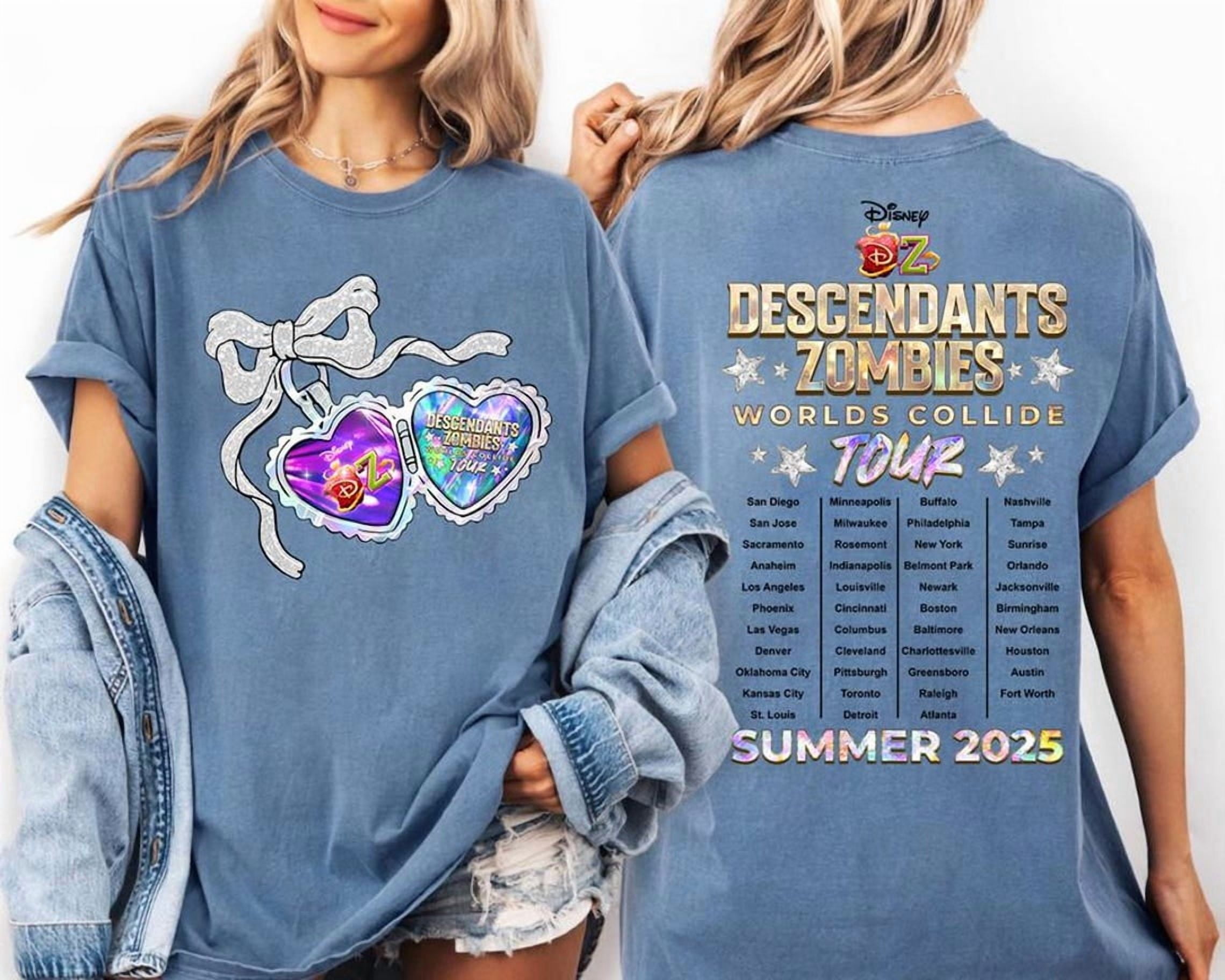 Descendants Zombies World Collide Tour Comfort Colors 2 Sided T-Shirt ...