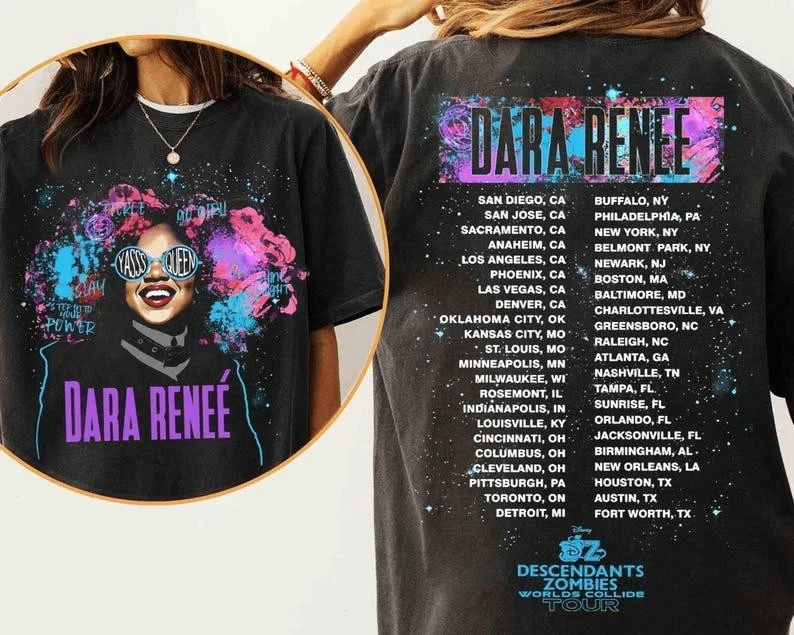 Descendants Zombies Worlds Collide Tour 2025 Dara Renee Cast T-Shirt ...