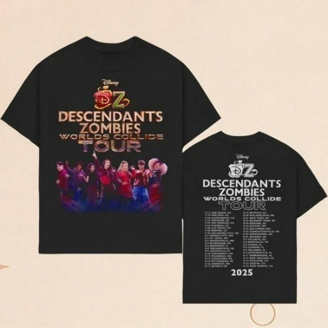 Descendants Zombies Worlds Collide Tour 2025 T-Shirt, Descendants ...