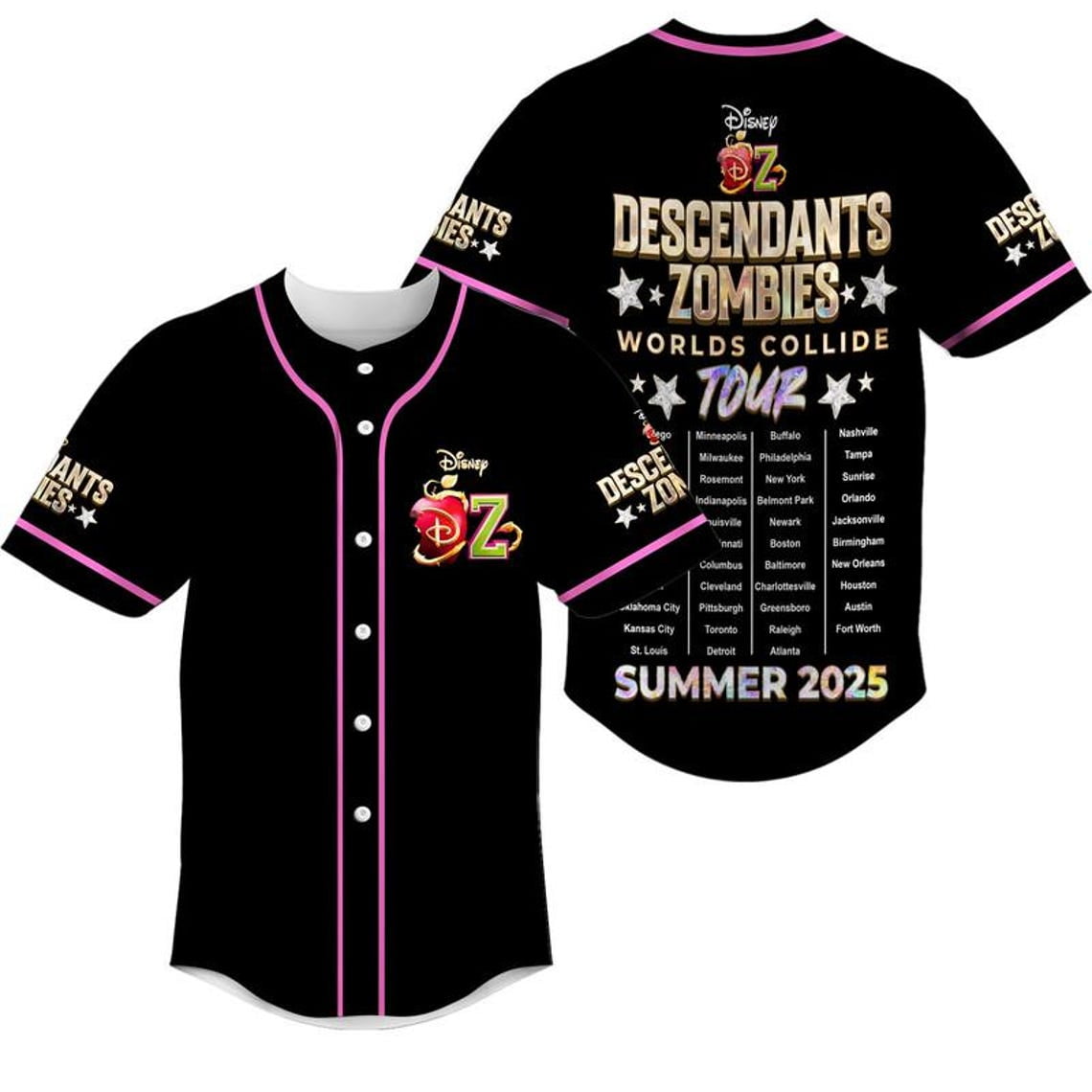 Descendants Zombies Worlds Collide Tour Baseball Jersey Descendants ...