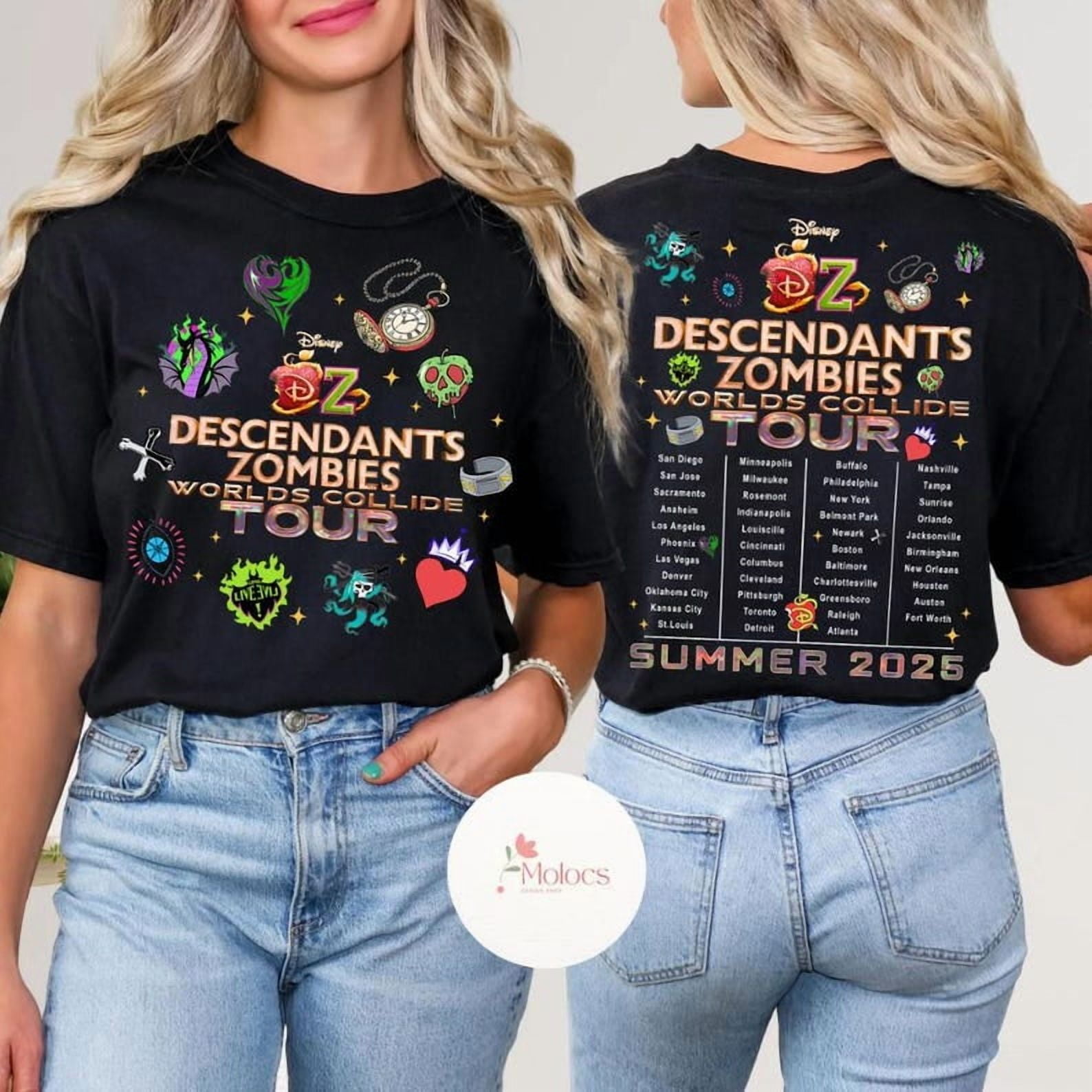 Descendants Zombies Worlds Collide Tour Shirt, Disney Channel ...