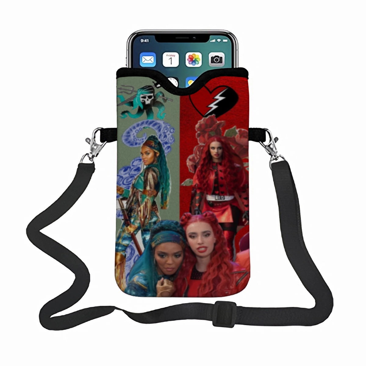 Descendants crossbody phone pouch, equipped with an adjustable strap ...