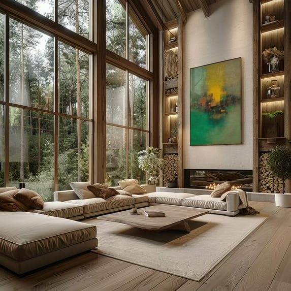 Descent Of Light Poster Wall Art, Japandi Abstract Illustration In Gold ...