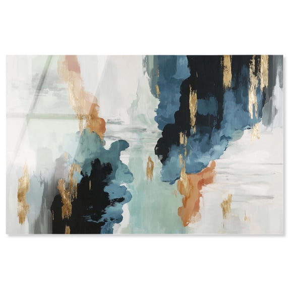 Descent in Gold I Acrylic Print Green Wall Art by Art Remedy, Ready to ...