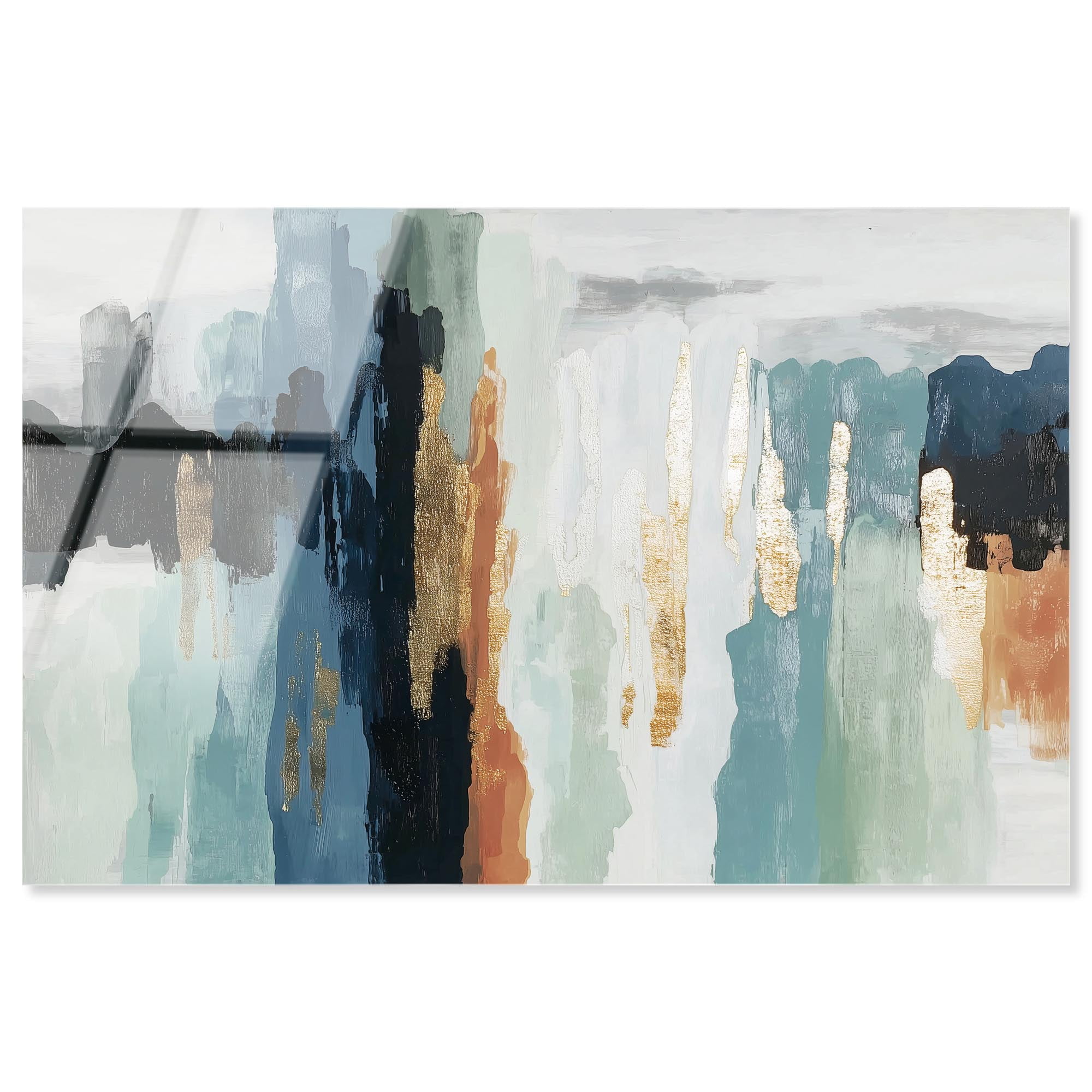 Descent in Gold II Acrylic Print Green Wall Art by Art Remedy, Ready to ...