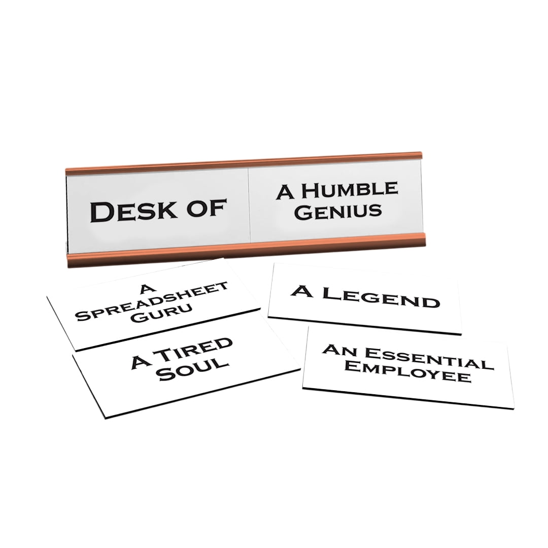 Describe your Desk Word Play Nameplate, Rose Gold Desk Sign, Novelty ...
