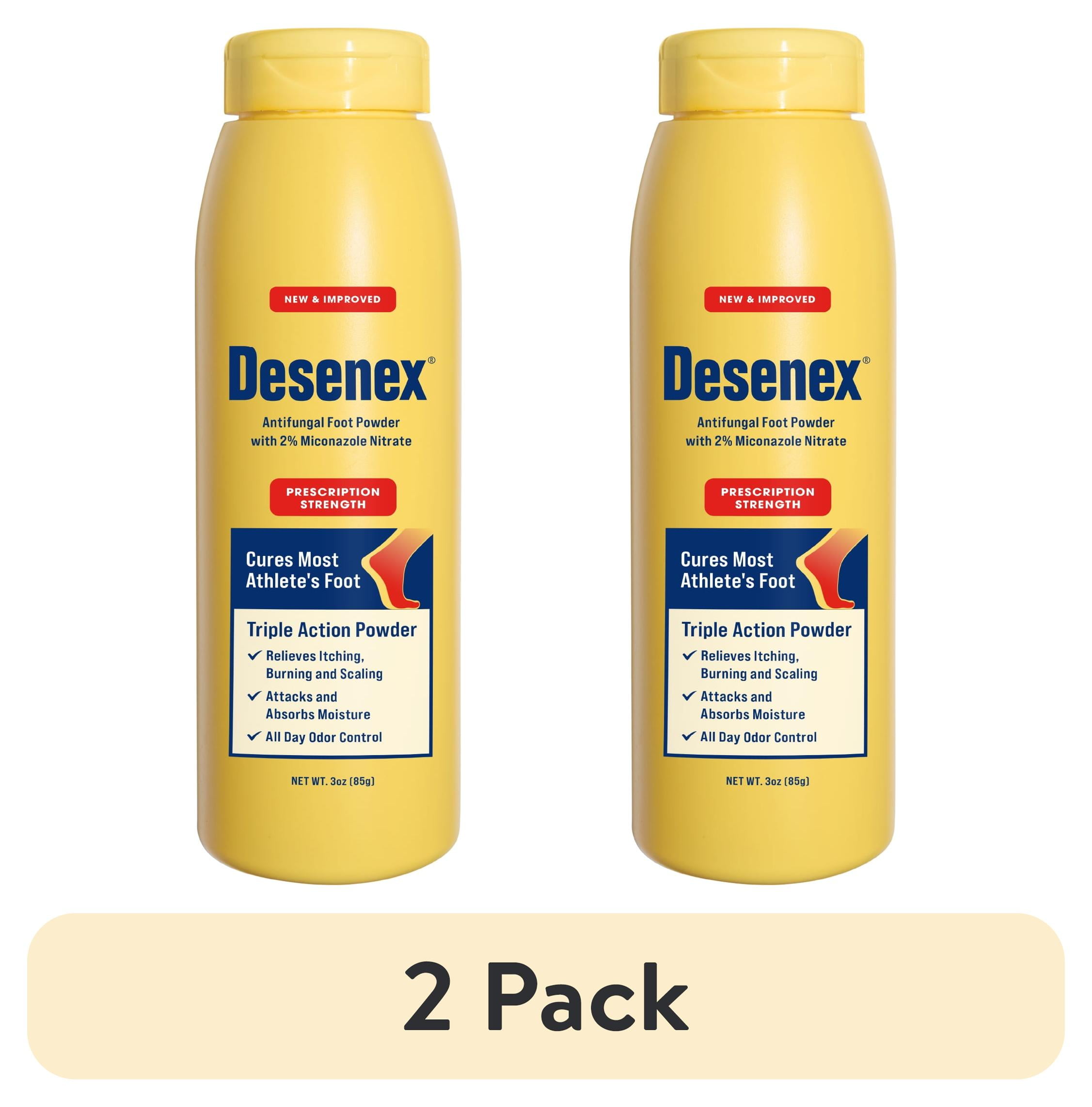 (2 pack) Desenex Anti-Fungal Foot Powder, Cures Most Athlete’s Foot, 2% ...