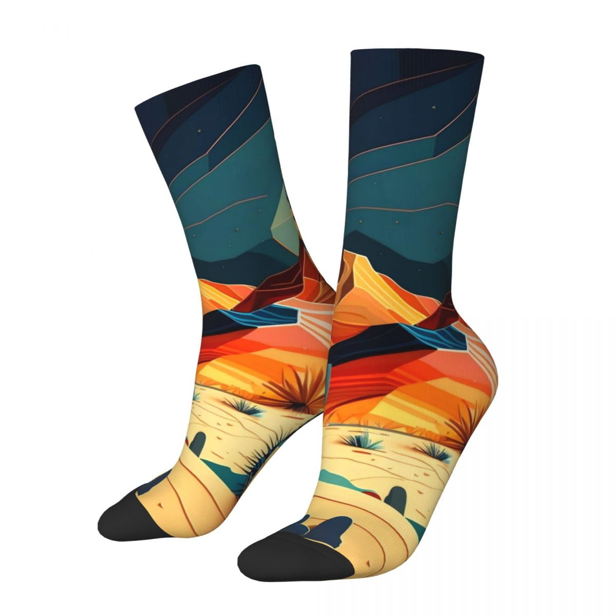 Desert At Night Socks Autumn Landscape Stockings Modern Women Men ...