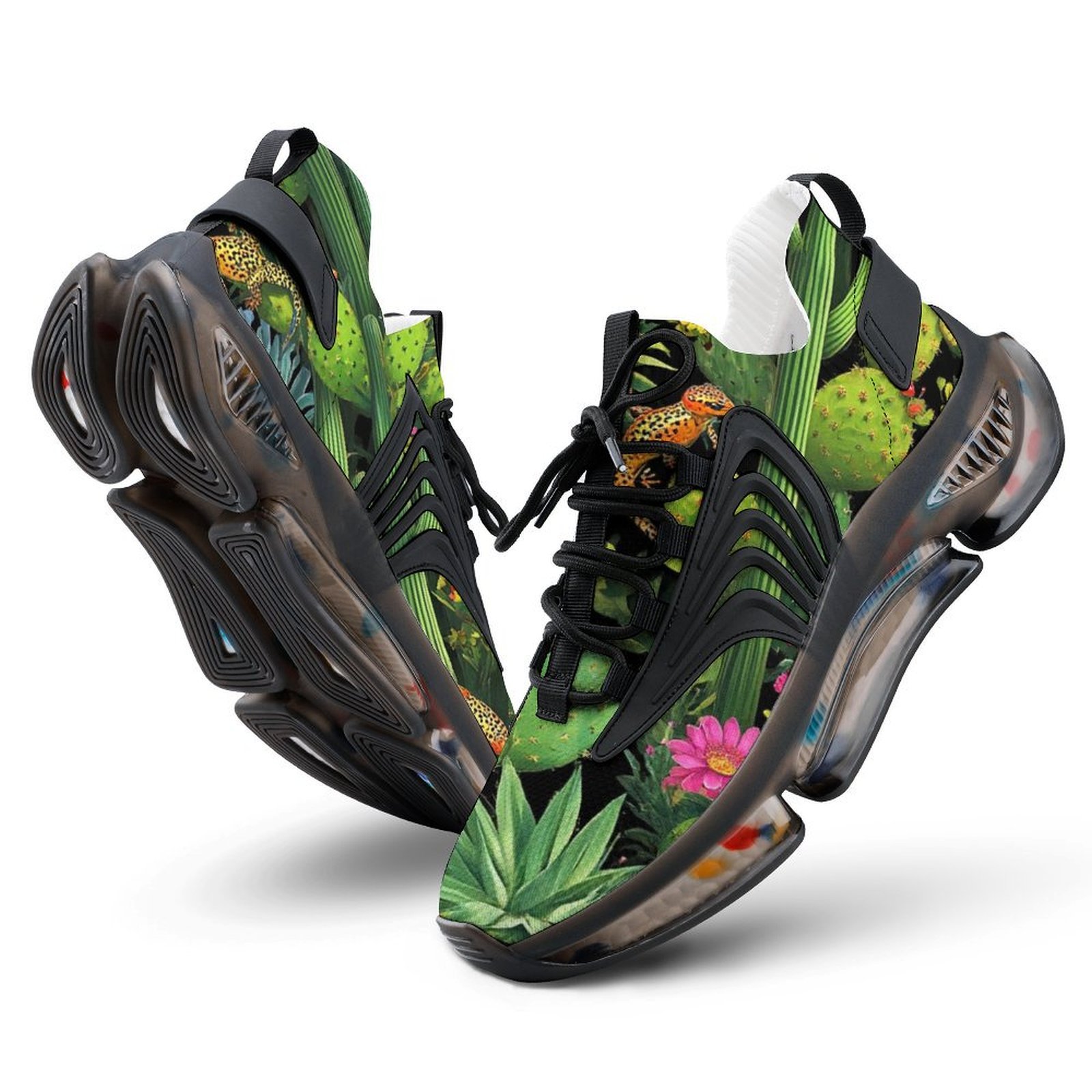 Desert Cacti Lizards Flowers Vibrant Walking Shoes for Men Woman ...