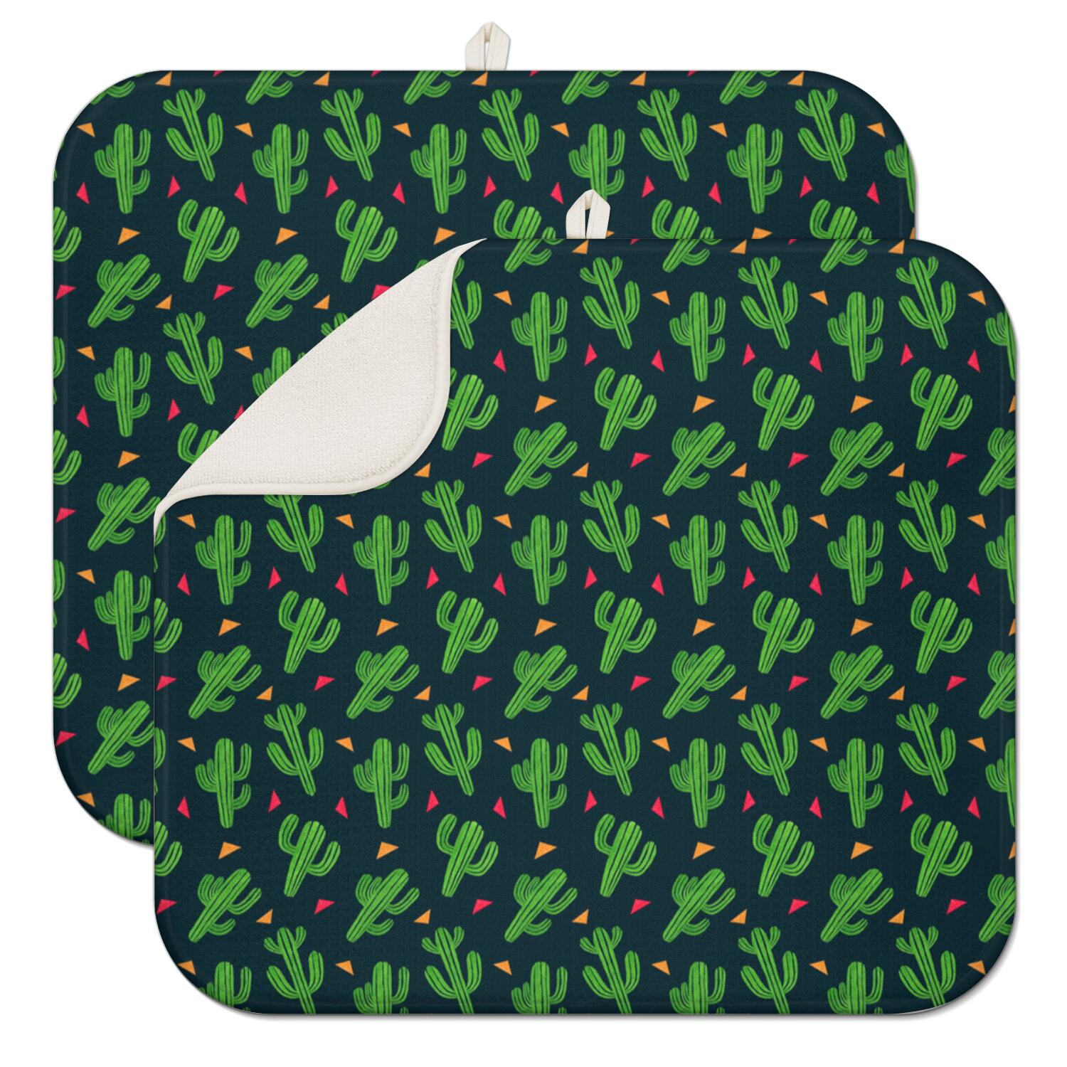 Desert Cactus Art Dish Drying Mat – Cute Kawaii Cactus and Minimalist ...