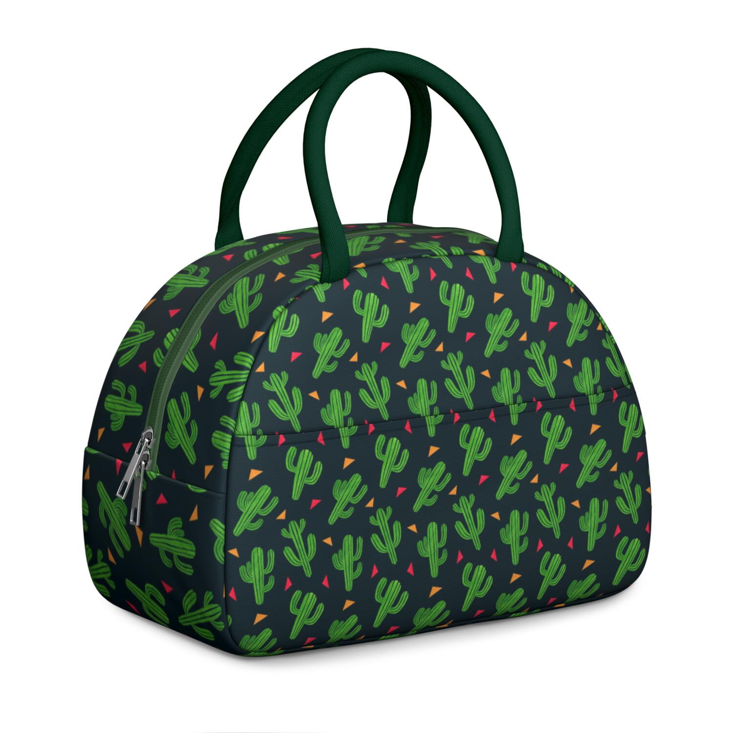Desert Cactus Art Lunch Bag – Large Insulated Cooler Tote with Front ...