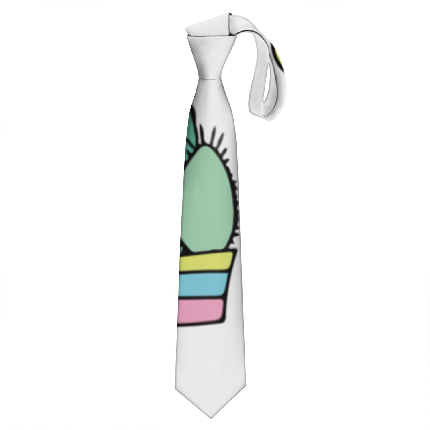 Desert Cactus Art Men's Tie - Classic Satin Formal Tie for Grooms ...