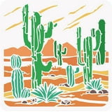 Desert Cactus Stencil 12x12 Desert Landscape Pattern Drawing Templates ...