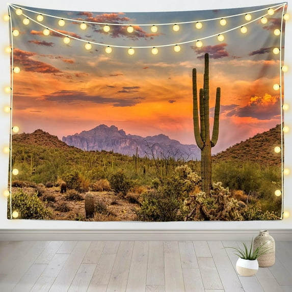 Desert Cactus Tapestry Wall Hanging 80×60 Inches Desert Landscape ...