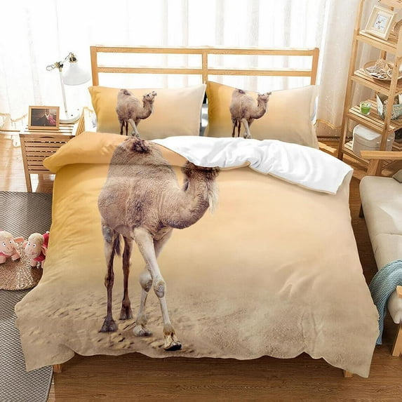 Desert Camel 3D Printed Quilt Duvet Cover Set Bedding Bed - Walmart.com