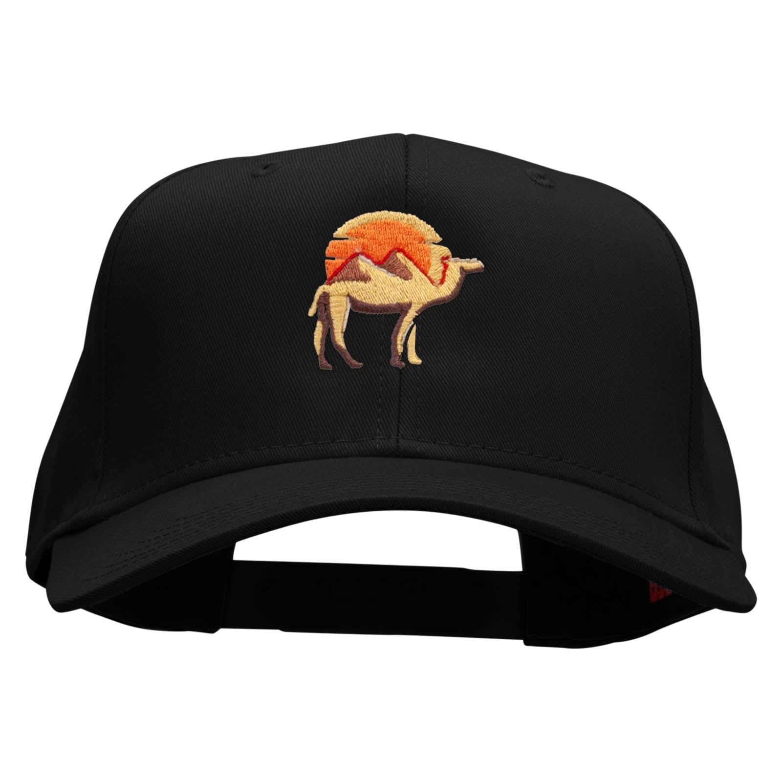 Desert Camel Embroidered Solid Cotton Twill Pro Style Cap - Black OSFM ...