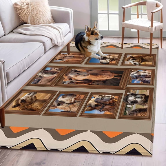 Desert Camels Area Rugs 3'x5', Washable Small Throw Rugs for Living ...