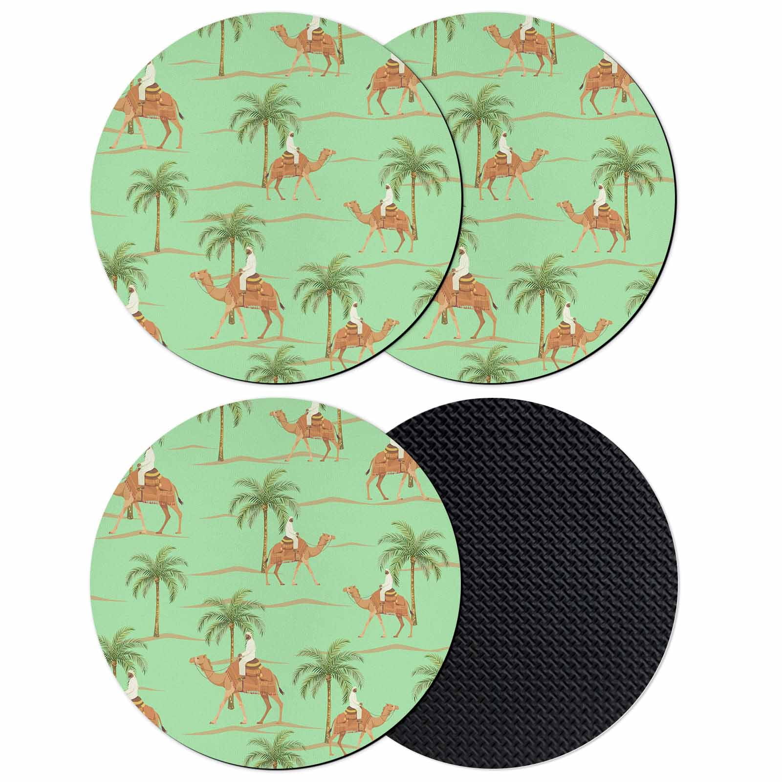 Desert Camels Coasters Set of 4, Absorbent Coasters for Drinks ...