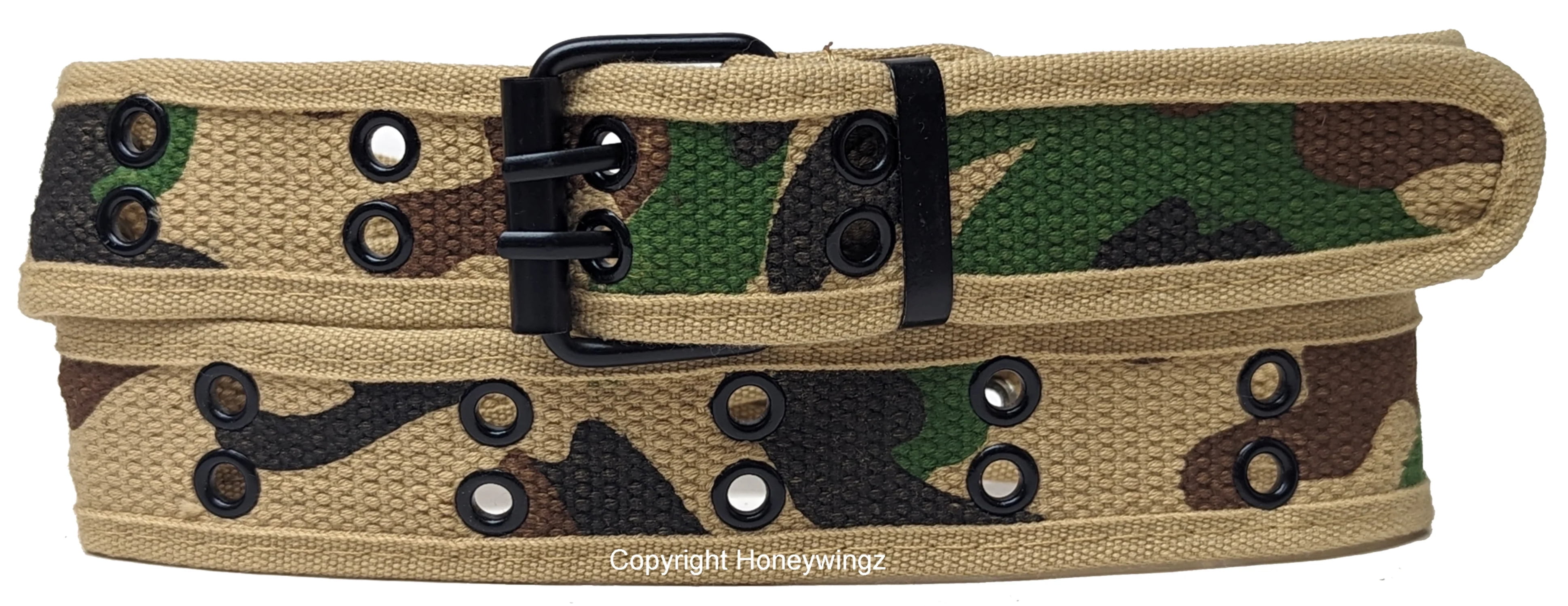 Desert Camouflage 2 Holes Row Metal Grommet Stitched Canvas Fabric Web ...