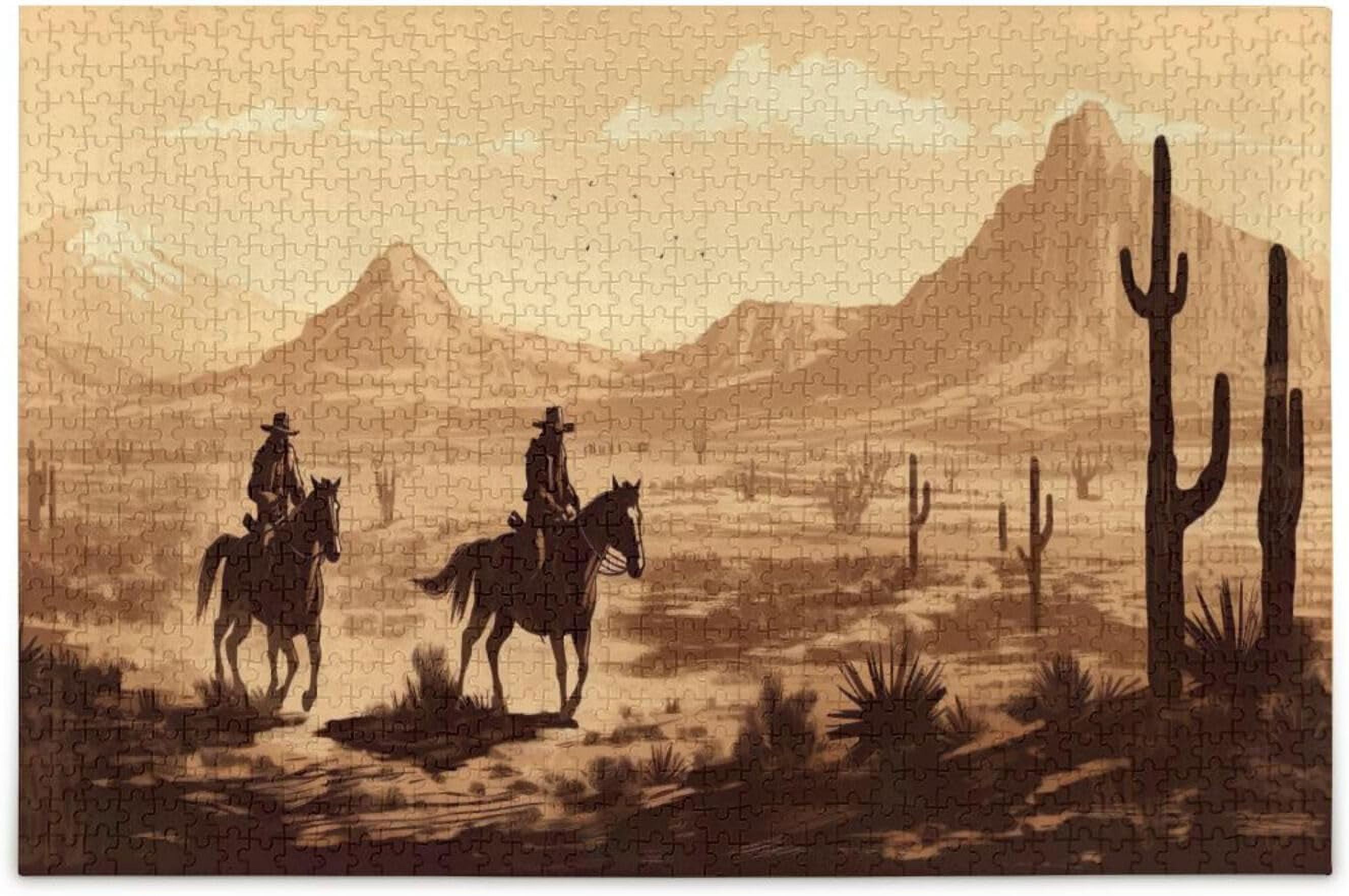 Desert Cowboy Jigsaw Puzzle 500 PiecesDie-Cut Puzzle Pieces Are Easy To ...