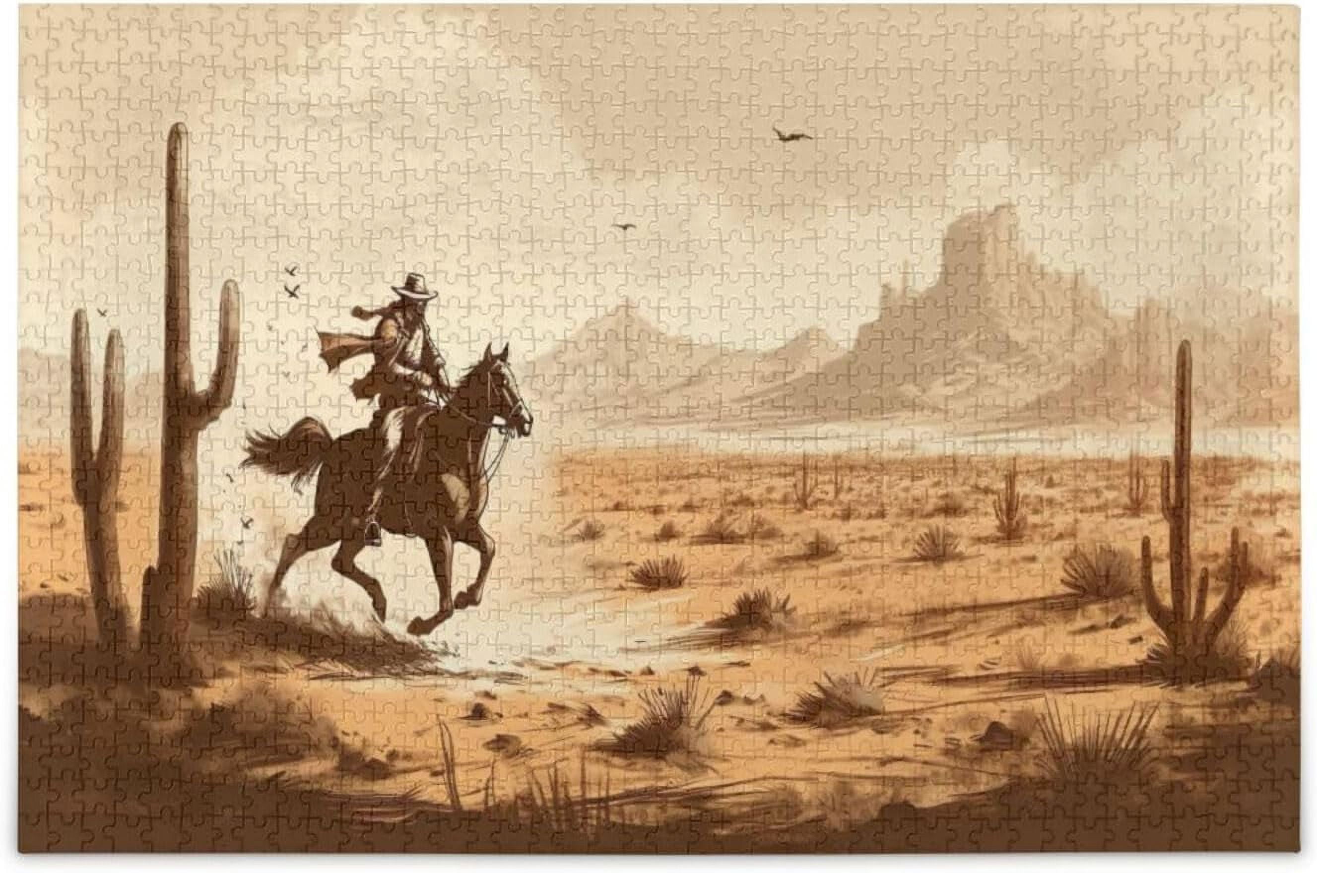 Desert Cowboy Jigsaw Puzzle 500 PiecesDie-Cut Puzzle Pieces Are Easy To ...