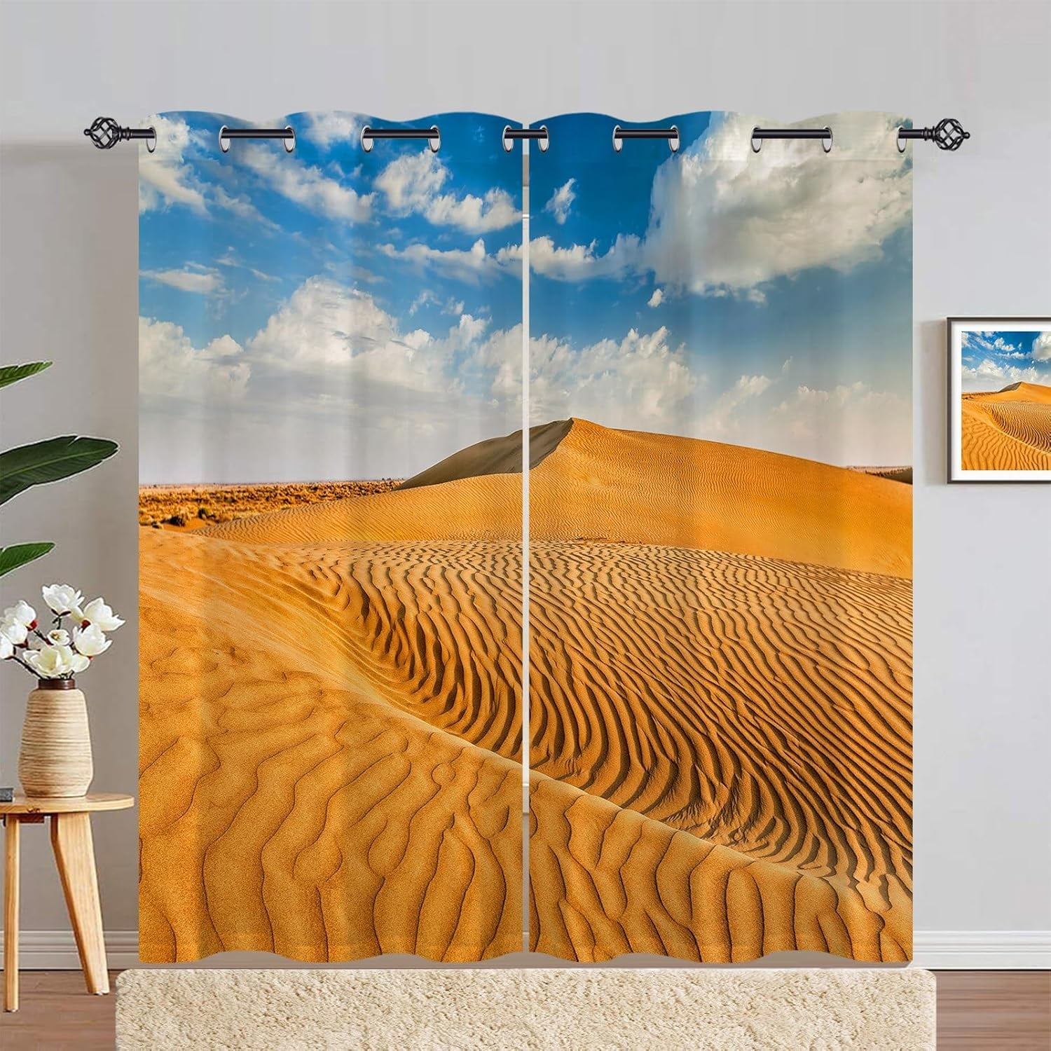 Desert Curtains Grommet Light Filtering Window Drapes Nature Scenery ...