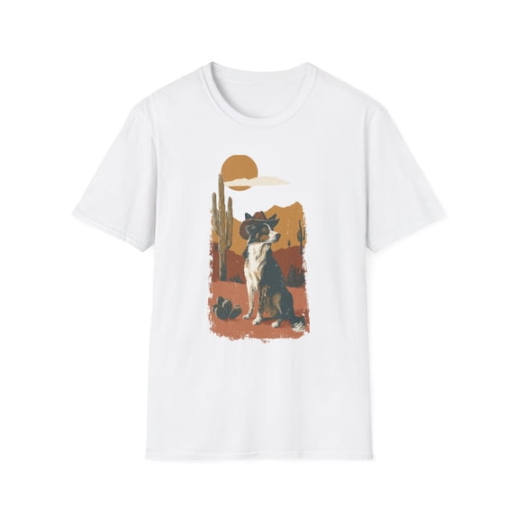 Desert Dog Tee — Western Cattle Dog Sunset Graphic T-Shirt - Walmart.com