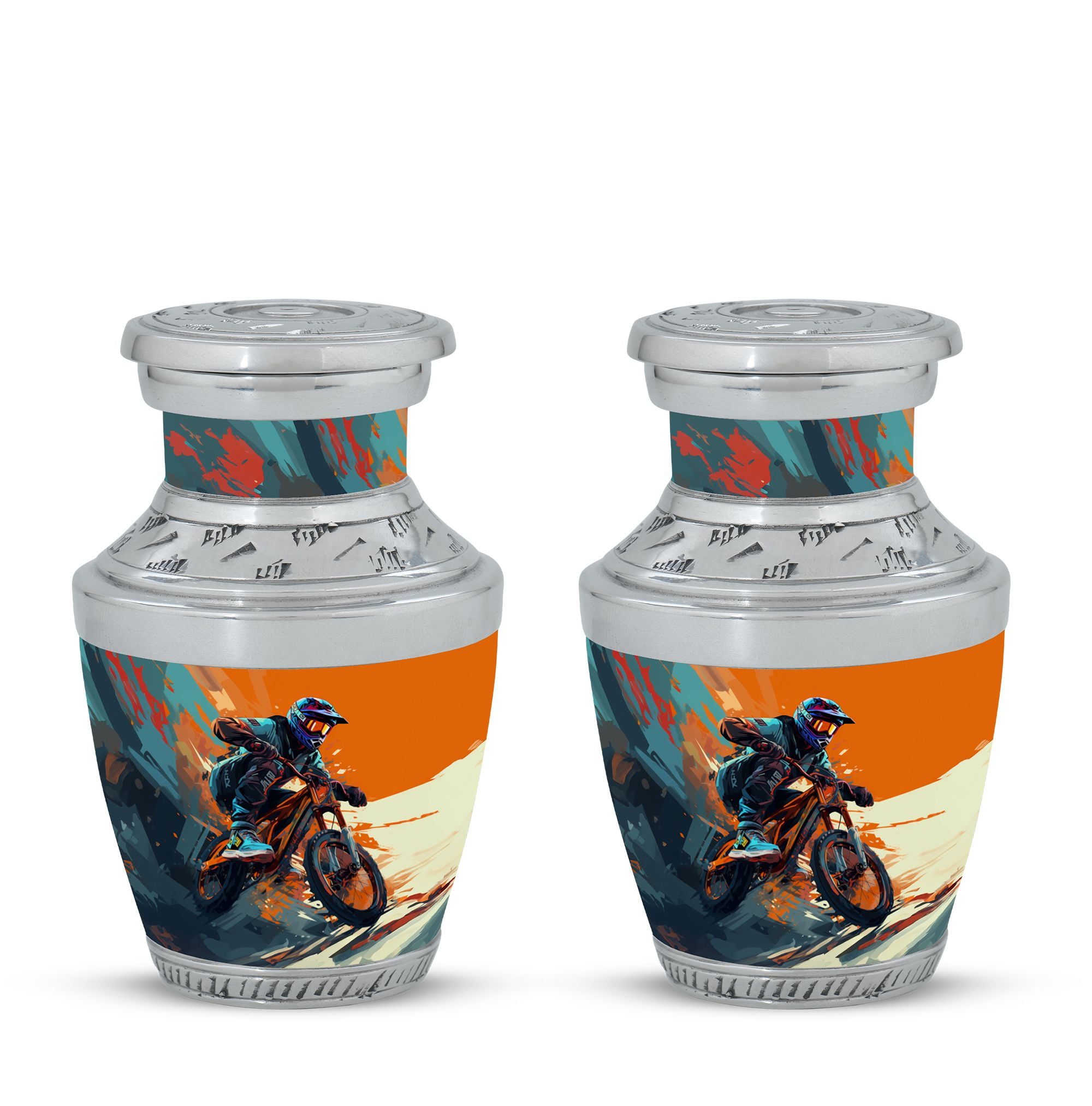 Desert Drift Cyclist Elegant Compact Memorial for Adult Ashes ...