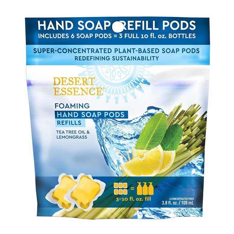 Desert Essence 184335 Lemongrass Refill Foam Hand Wash - 6 Pods ...