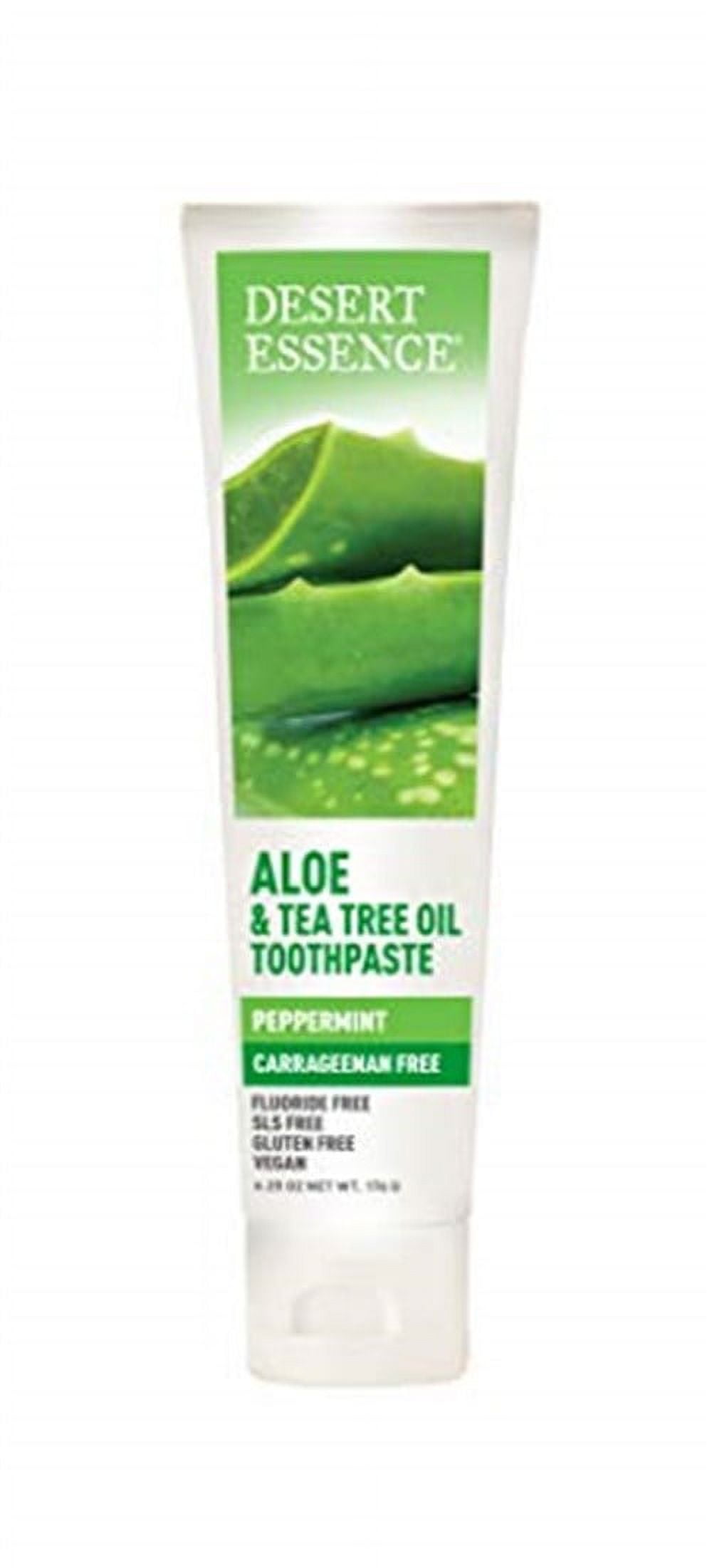 Desert Essence Aloe & Tea Tree Oil Toothpaste, Peppermint, 6.25 oz (176 ...