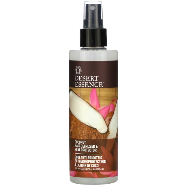 Desert Essence Coconut Hair Defrizzer & Heat Protector, 8.5 fl oz (237 ...