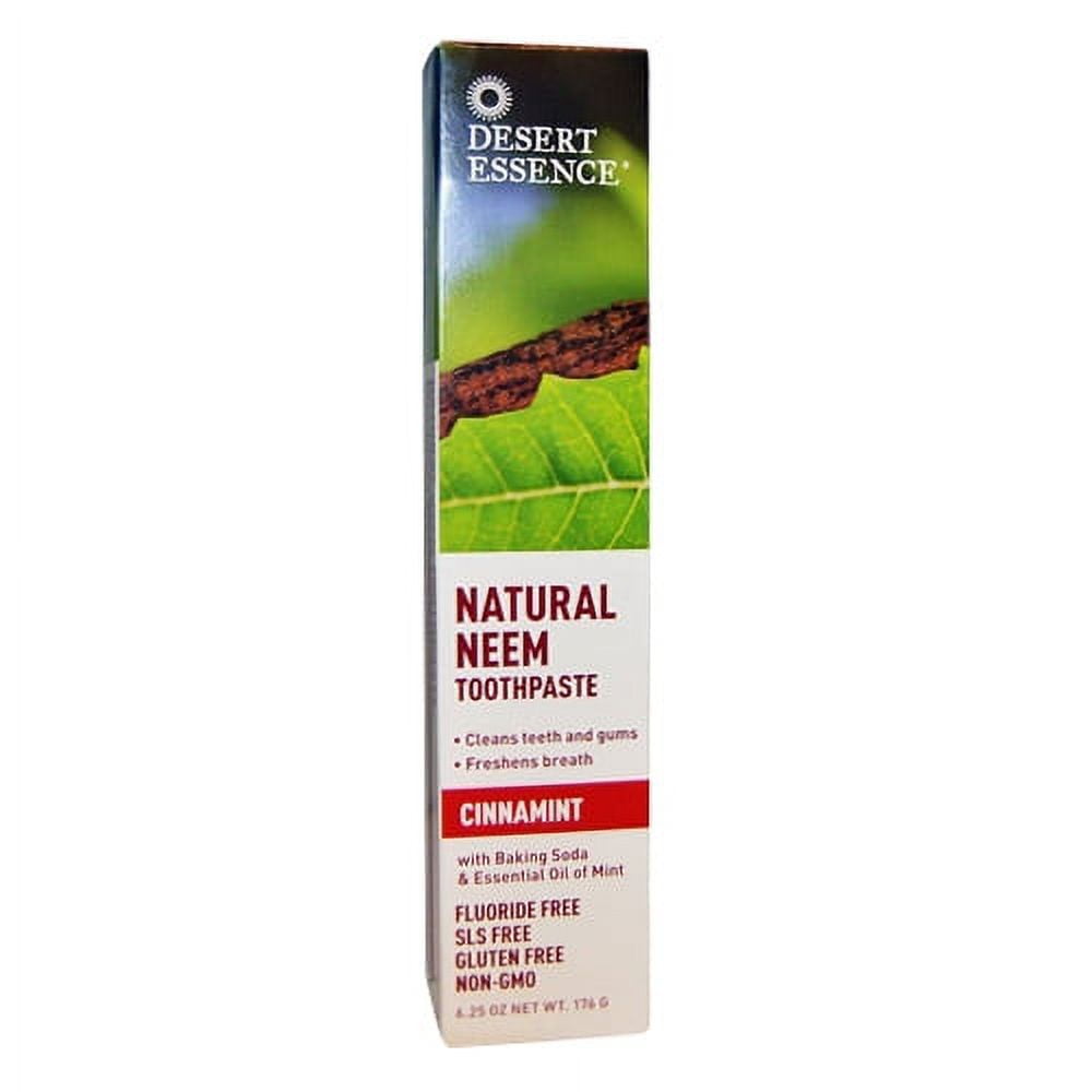 Desert Essence Natural Neem Toothpaste Cinnamint, 6.25 Oz, 2 Pack ...
