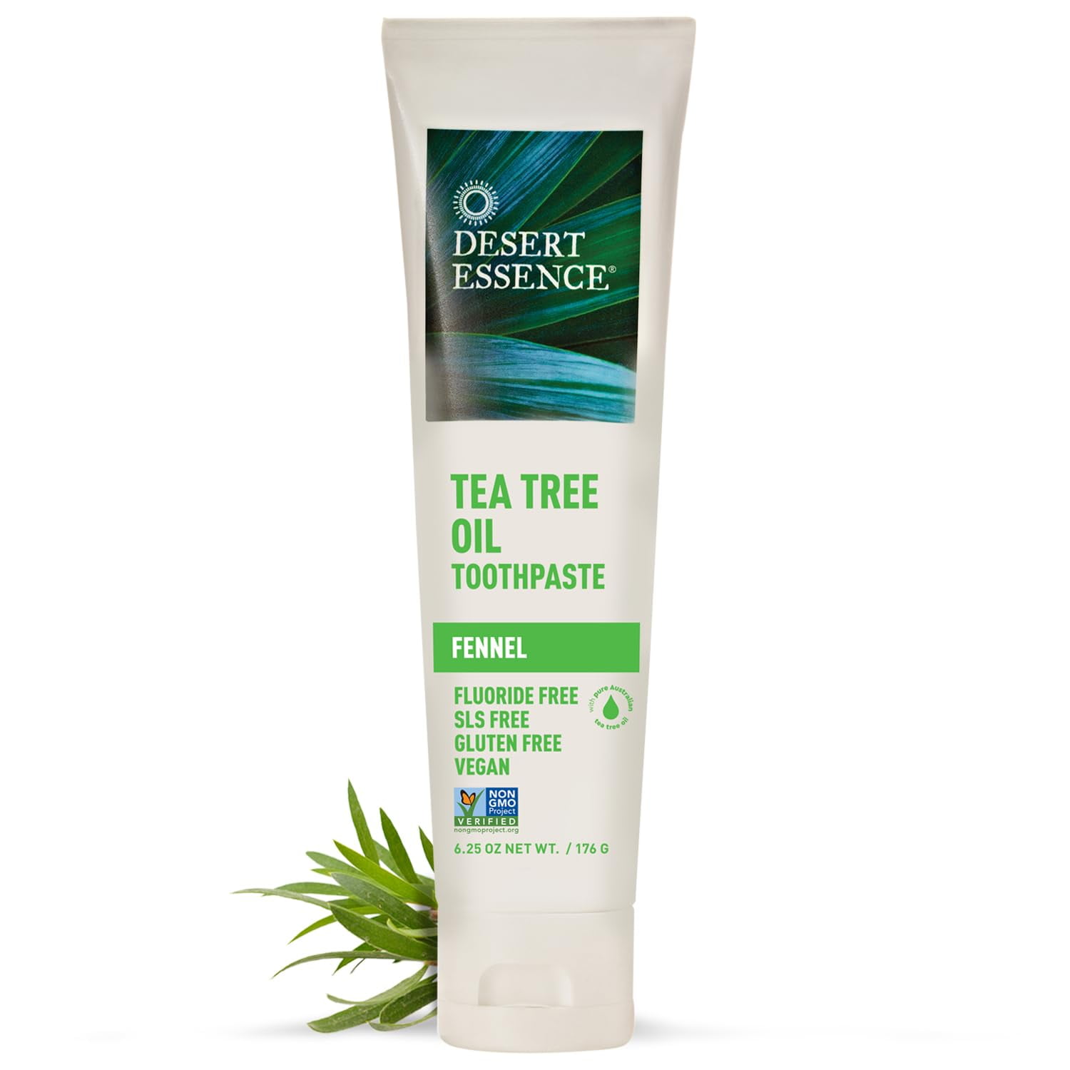 Desert Essence Tea Tree AIF9 Oil & Fennel Toothpaste, 6.25 oz ...