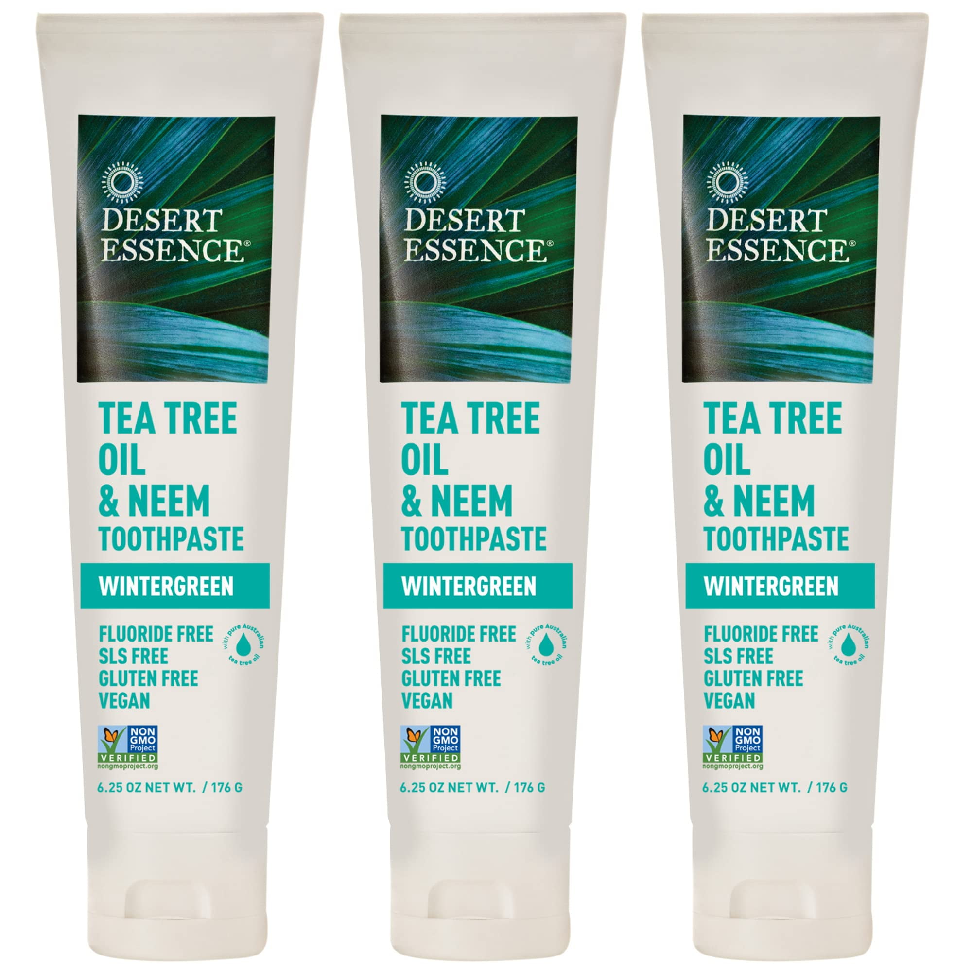 Desert Essence, Tea Tree Oil & Neem Toothpaste, Fluoride-Free with ...