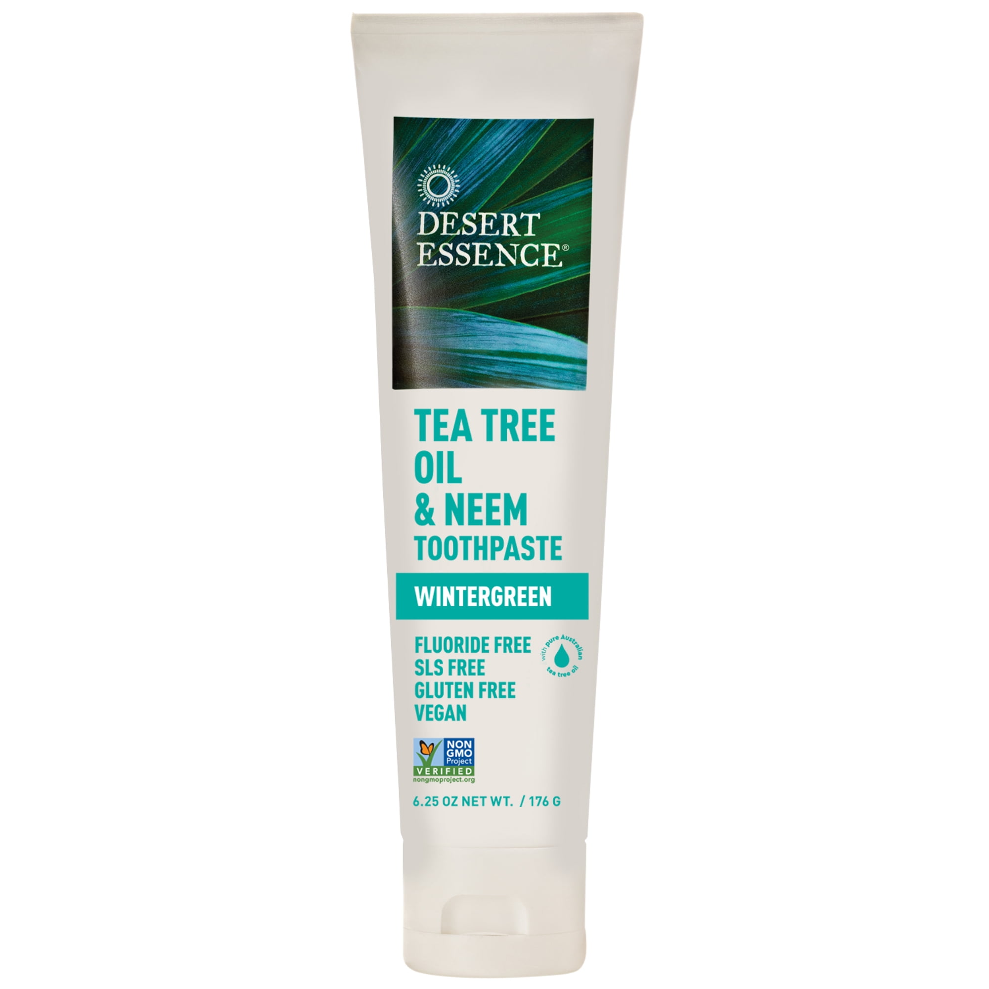 Desert Essence Tea Tree Oil & Neem Toothpaste, Vegan, Wintergreen ...