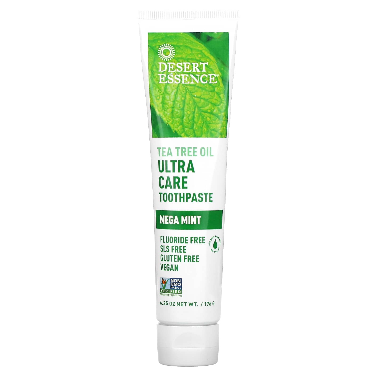 Desert Essence, Tea Tree Oil Ultra Care Toothpaste, Mega Mint, 6.25 oz ...