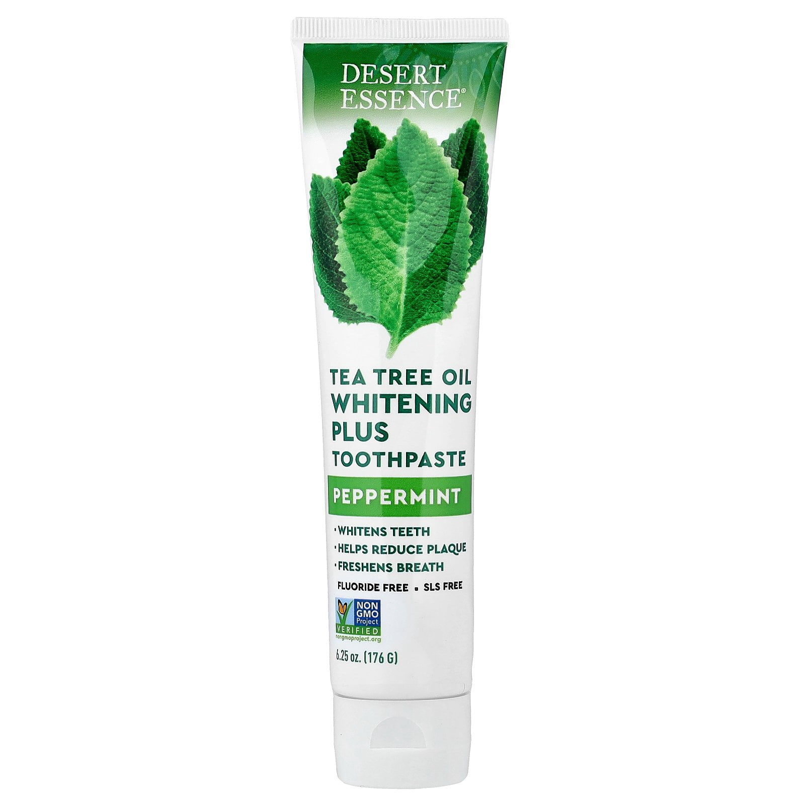 Desert Essence Peppermint Tea Tree Oil Whitening Plus Toothpaste 6.25 ...