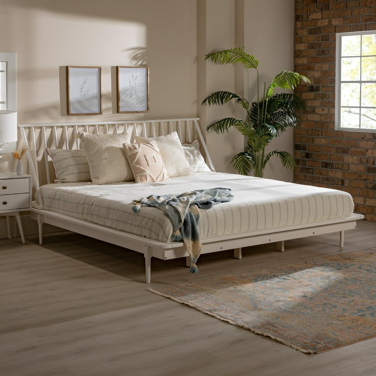 Desert Fields Modern Boho King Size Solid Wood Platform Bed Desert Fields Modern Boho King Size Solid Wood Platform Bed