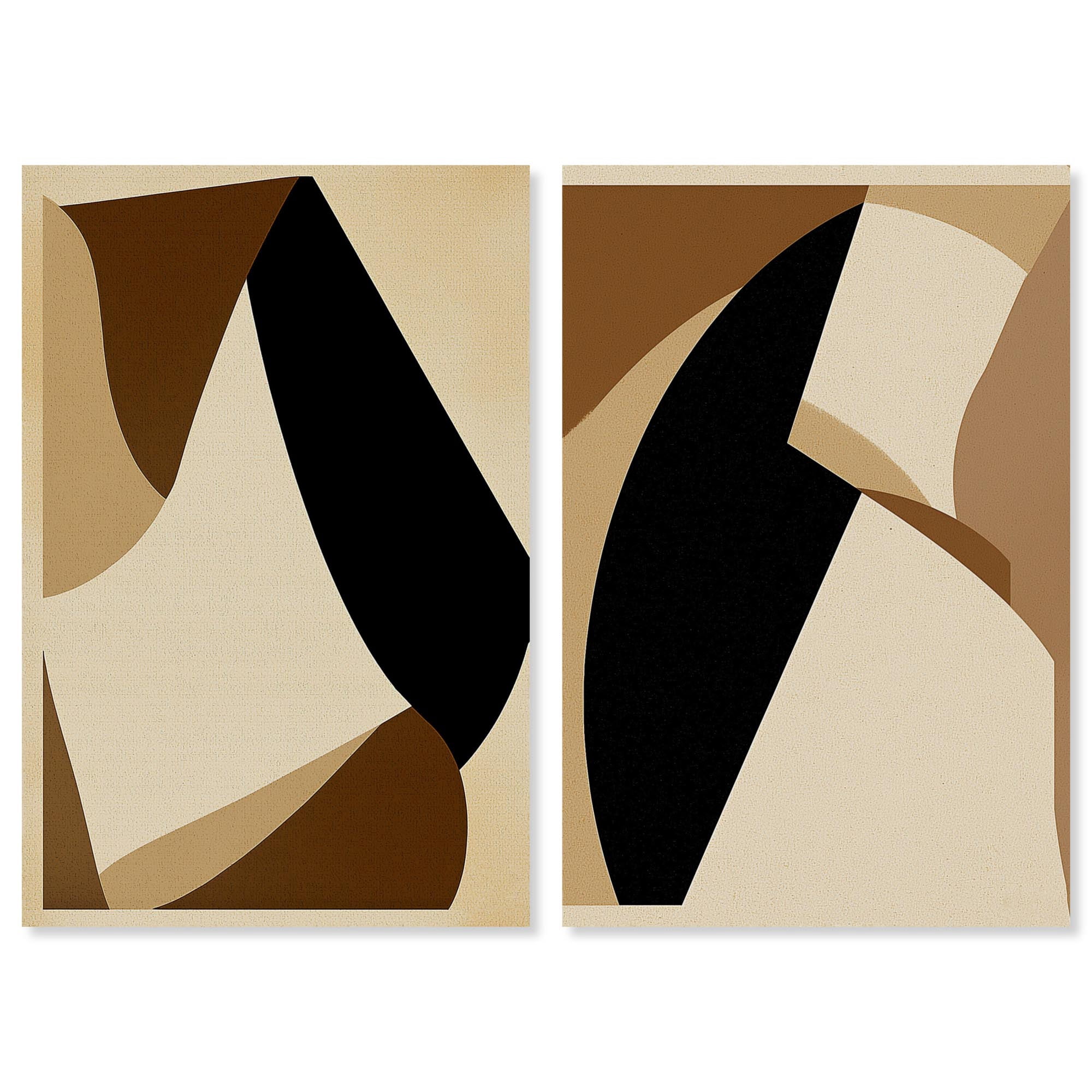 Desert Forms Duo Canvas Print Abstract Boho Art Set by Art Remedy ...