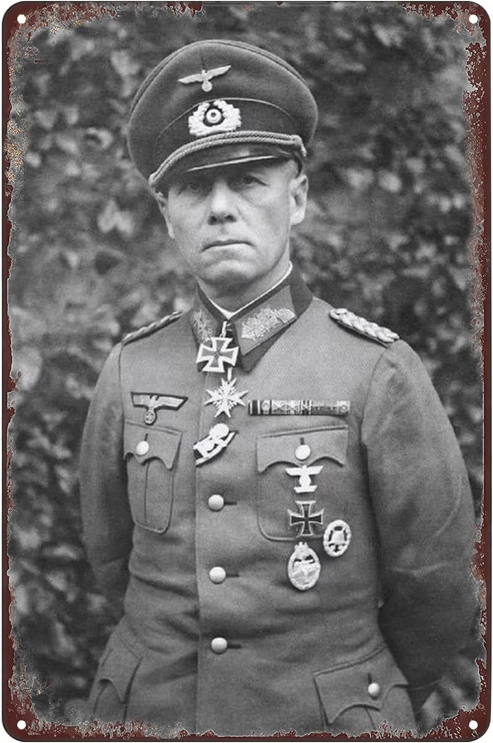 Desert Fox General Erwin Rommel Poster Vintage Metal Tin Sign Wall Art ...