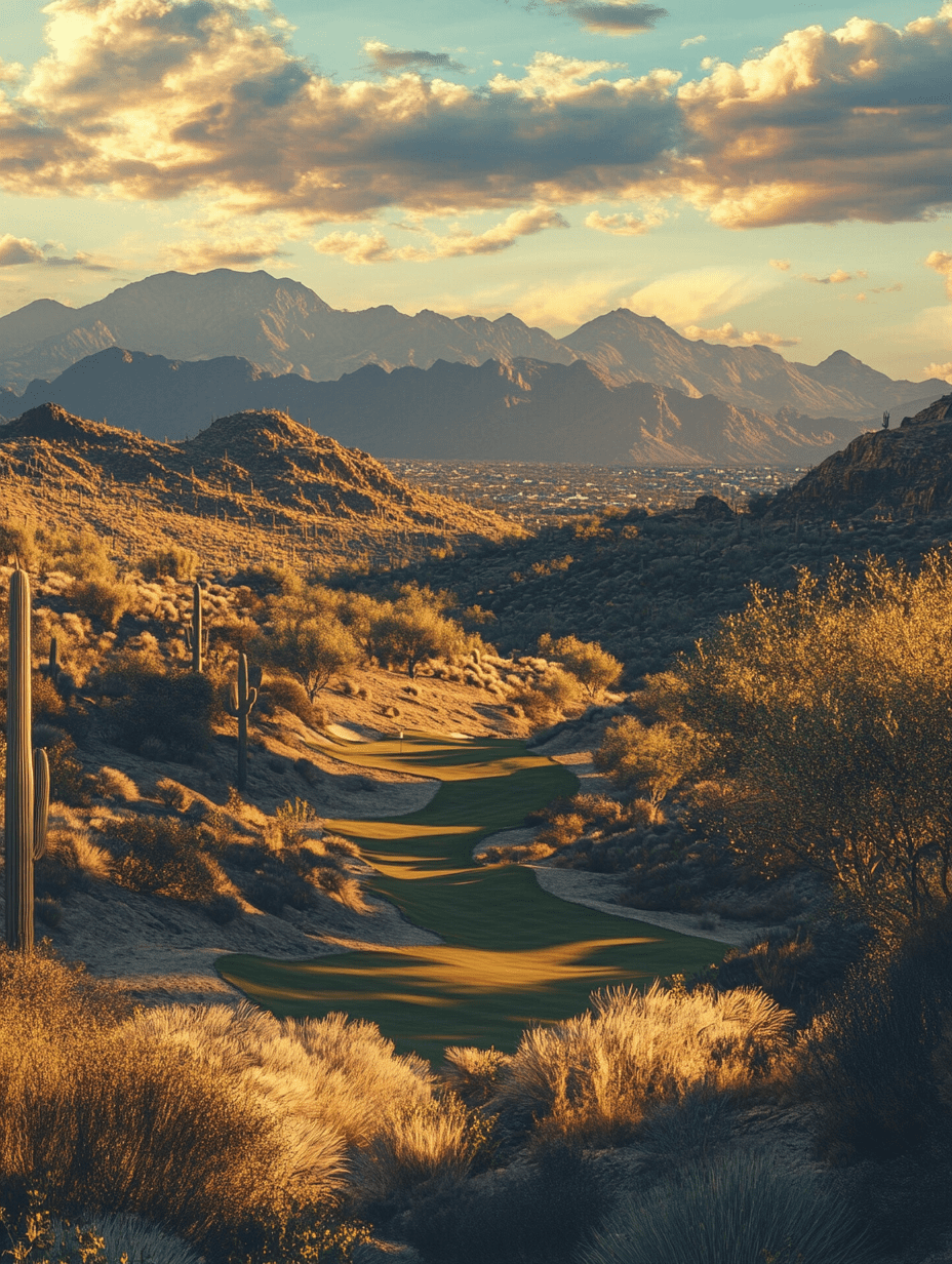 Desert Golf Course Sunset Canvas Print/Wall Art Perfect for Living Room ...