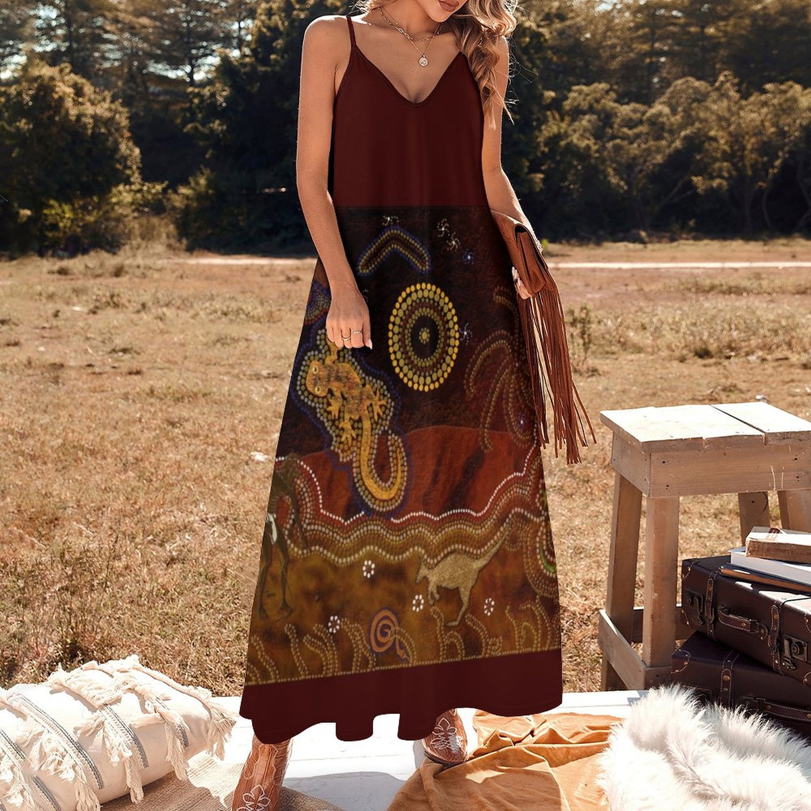 Desert Heat (Australian Outback Art) Sleeveless Dress summer outfits ...